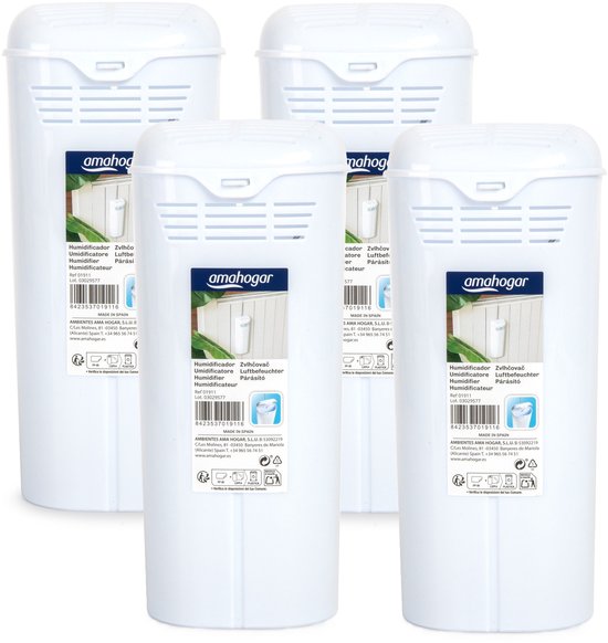 Waterverdamper radiator - 4x - wit - kunststof - 21 cm ...