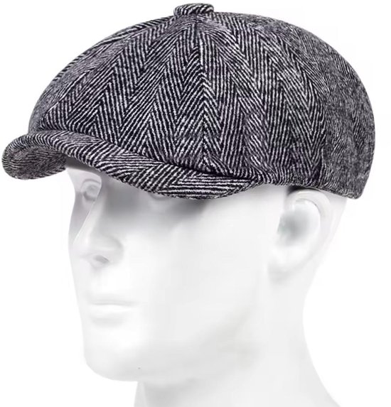 Retro Petten - Voor Lente en herfst - Grijs - 56/59 cm - Visgraat ...