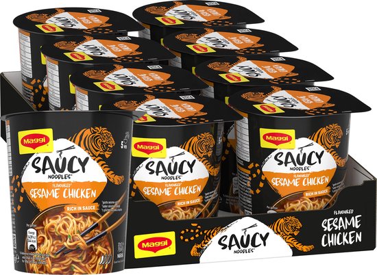 Maggi Saucy Noodles Sesame Chicken - 8 stuks x 75g - Voordeelverpakking ...