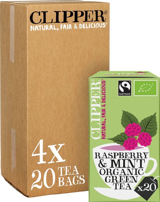 Clipper - Biologische Thee - Green Tea Raspberry & Mint - Groene Thee ...