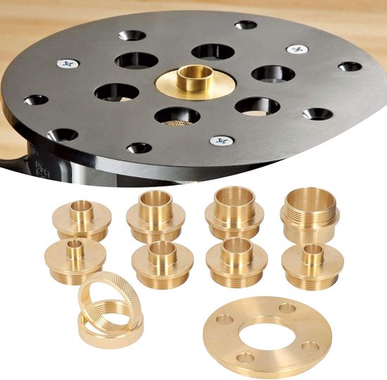 11-delige Set Messing Sjabloon Router Gids Kit met Borgmoer Adapter ...