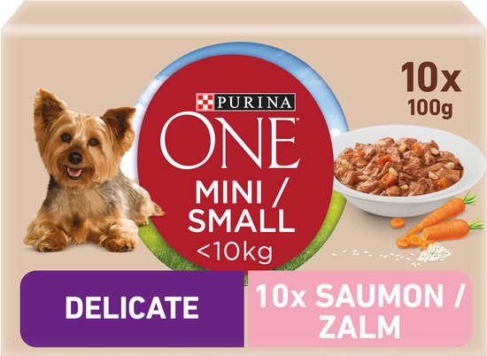 6x PURINA ONE Mini Sensitive Delicate Zalm voor Honden | bol