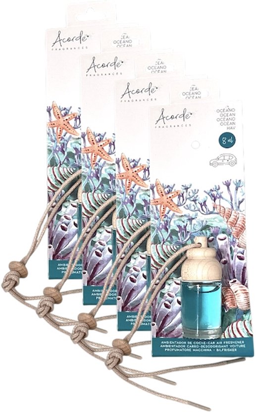 Autoparfum 4x - 'Ocean' - Oceaan - 8 ml - Hanger - Hangers - Verfrisser ...