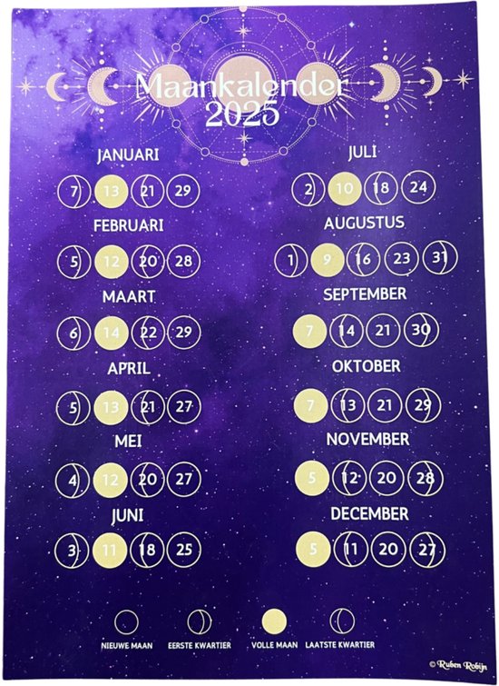 Maankalender poster A4 - 2025 | bol