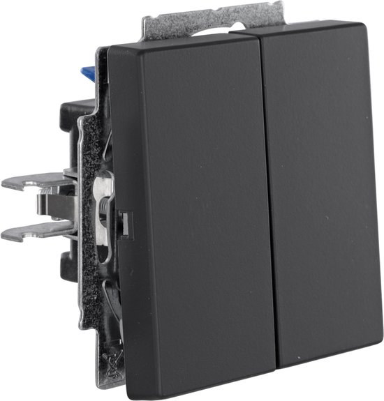 Busch Jaeger - zwarte dubbele wisselschakelaar - Future Linear ...