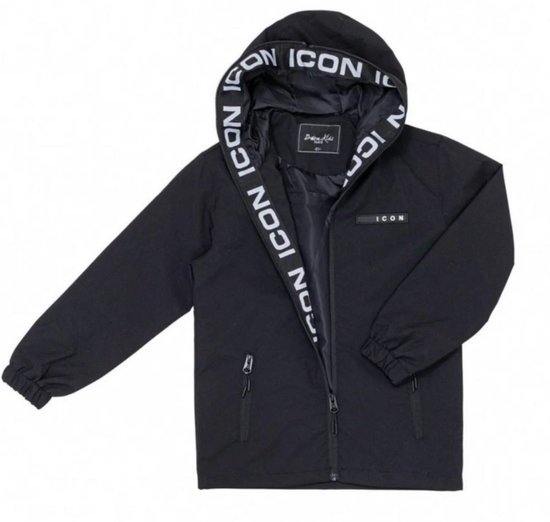 Jongens jacket | jas Icon "Zwart", verkrijgbaar in de maten 98/104 t/m ...