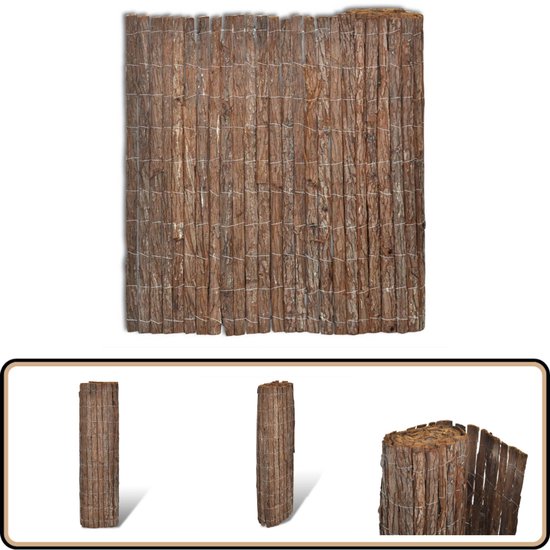vidaXL Scherm - Schors - 400x100 cm - Natuurlijk Design Boomschor Hekje ...