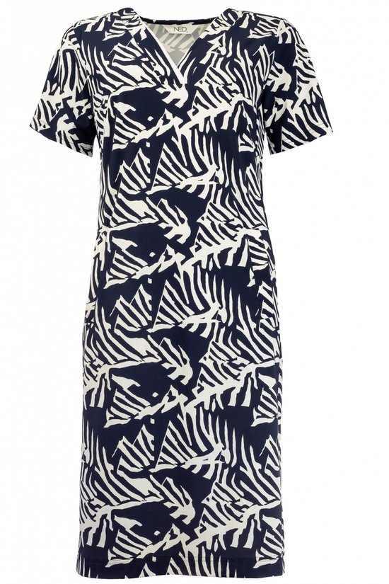 NED Jurk Simo C 1 2 Traveler 25s2 Dd057 01 343 Dark Navy Dames Maat ...