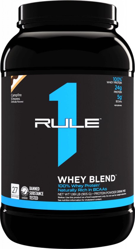 Rule1 R1 Whey Blend (2lbs) Campfire S’mores - Eiwitten - Wei-eiwit Mix ...
