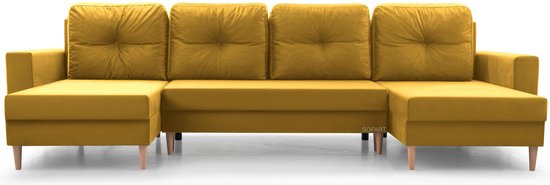 Grote U-vormige hoekbank XXL, panoramisch design, met opbergruimte ...