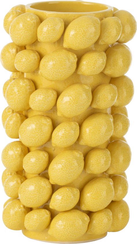 J-Line Vaas Citroenen Cover Keramiek Geel | bol