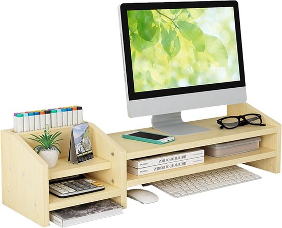Monitor Stand - Computer Booster - Bureau Organizer - 1 stuk - Wit ...