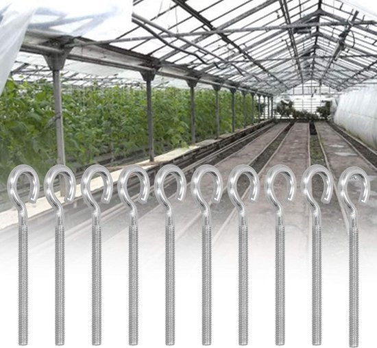 Ring Schroef Haak Rvs Met M6 Draad - 10 Stuks Voor Zonnescherm Netten | bol