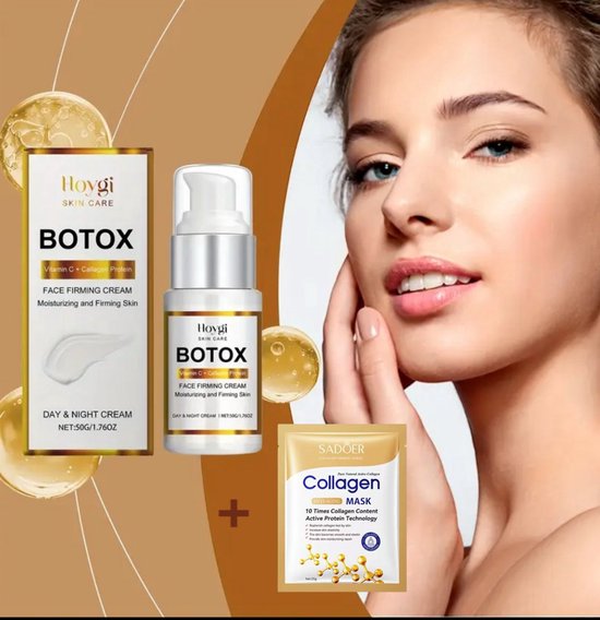 1 Botox Gezichtsserum met 1 Anti- Aging Collageen Gezichtsmasker ...