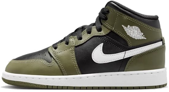 Nike Air Jordan 1 Mid (GS) Sneakers - Groen/Zwart/Wit - Maat 36 - Doos ...