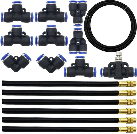 5 m luchtslang pijpbuis kit met 6 stuks snelsproeier kop, universele ...