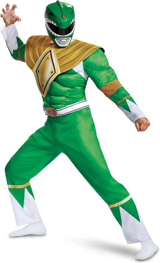 Disguise Officieel Deluxe Muscle Green Power Rangers kostuum voor ...