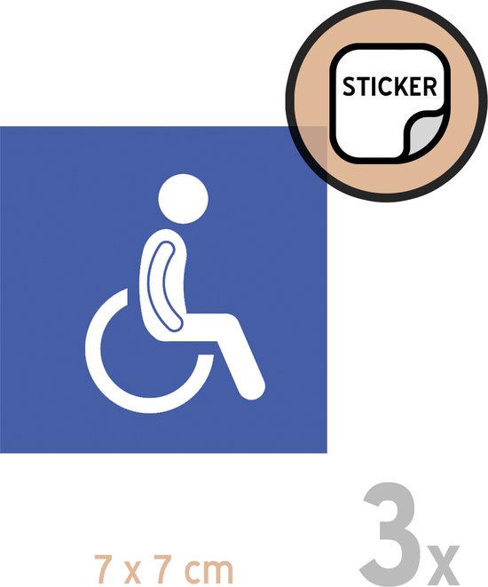 Pictogram/ stickers (3x) | Invalide | 7 x 7 cm | Mindervalide ...