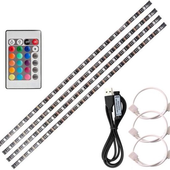 Led Strip 4 * 50cm USB LED Strip Lights Kit Flexibel met Mini ...