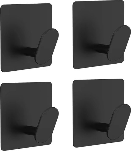 QUICKWARE handdoekhaakjes - Wandhaak - 1 stuk – Zwart – Zelfklevend ...