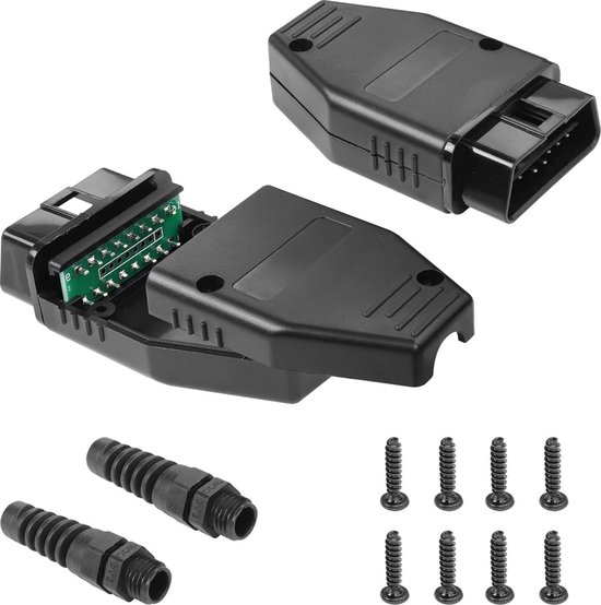 2PCS 16 Pin Connector OBDII Male Wiring Plug Adapter DIY OBDII PCB ...
