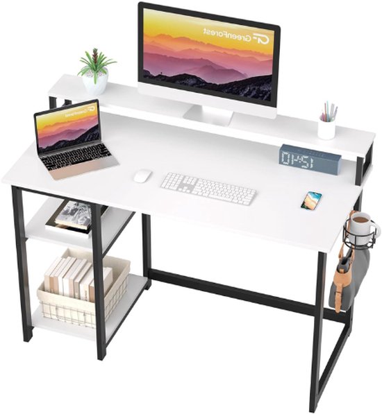 Computer Bureau met Volledig Beeldscherm - 120cm Bureau met 2 ...