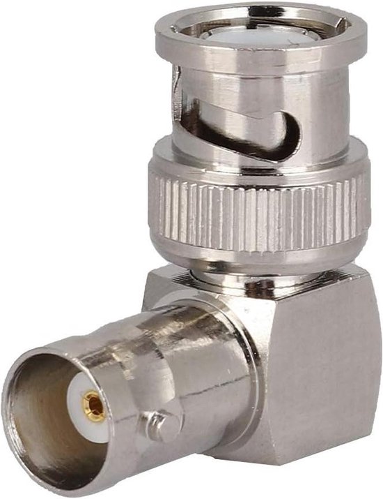 Haakse BNC-stekker naar BNC-aansluiting Videoadapter 90 graden Premium Messing... | bol