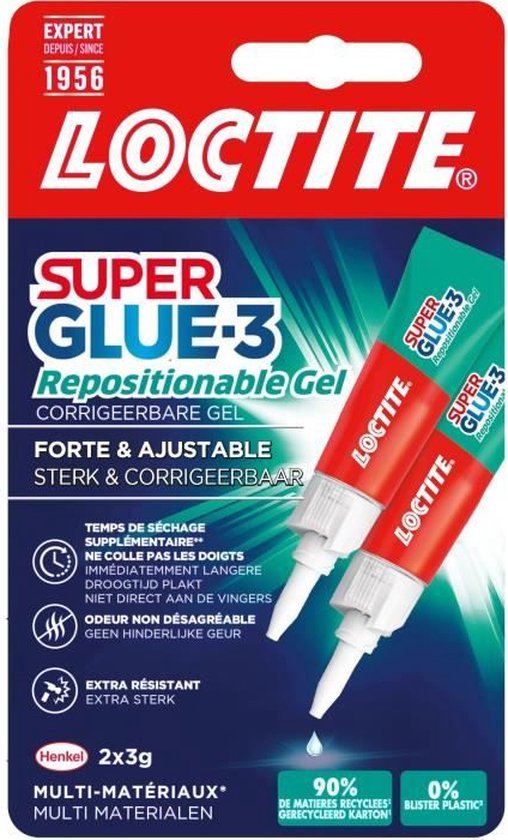 Cyanoacrylaatlijmen - LOCTITE - SUPERGLUE-3 - Herpositioneerbaar - Gel ...