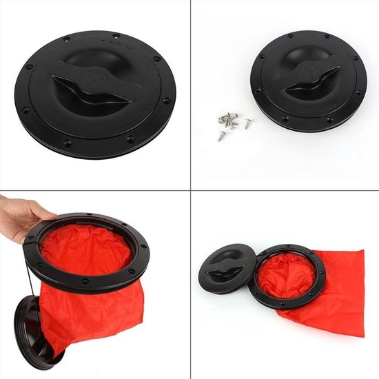 Marine Hatch Cover 6 Inch - Kayak Pull Out - Deck Plaat met Rode Tas ...