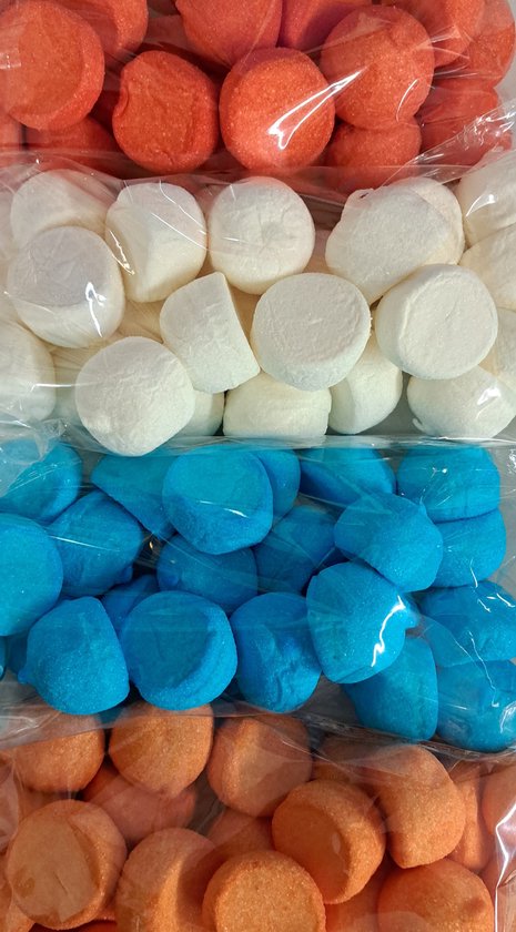 spekbollen - rood - wit - blauw - oranje - 4x25 - stuks - zacht - snoep ...