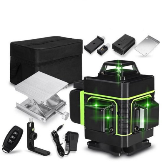 Laserlijn Kruislijnlaser - 16 Lijnen Groene Zelfnivellerende 360° Laser ...