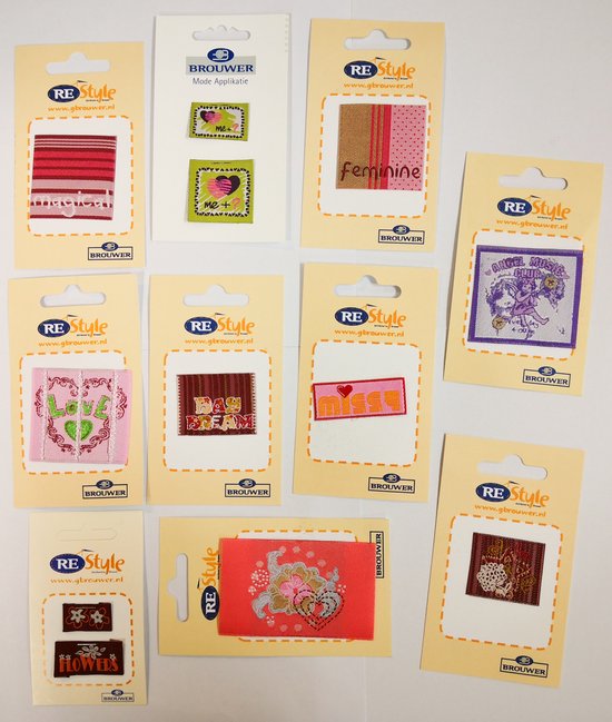 Strijkembleem, Restyle applicatie - diverse soorten - Set 10 stuks | bol