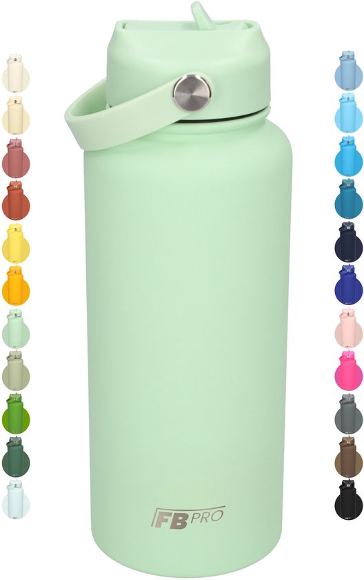 Thermos waterfles 1 liter - Isolerende Waterfles / Thermosfles met ...