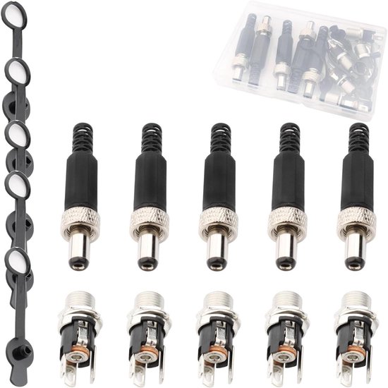 5 STKS 5.5 x 2.1mm DC Power Connector 12 Volt Barrel Jack Panel Mount ...