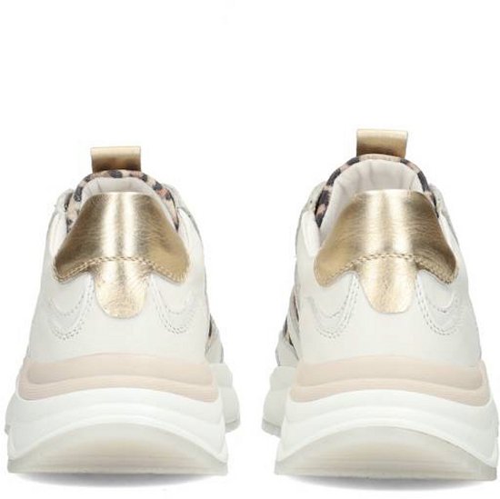 PS Poelman® Dames Sneaker - Wit - Leer - Maat 40 - Leopard | bol