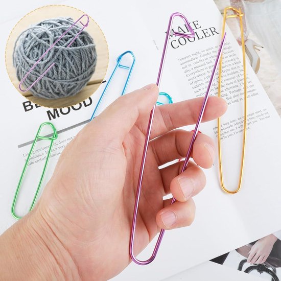 Stitch Holders for Knitting - 12 Pieces, 6 Sizes Aluminum Yarn Stitch ...