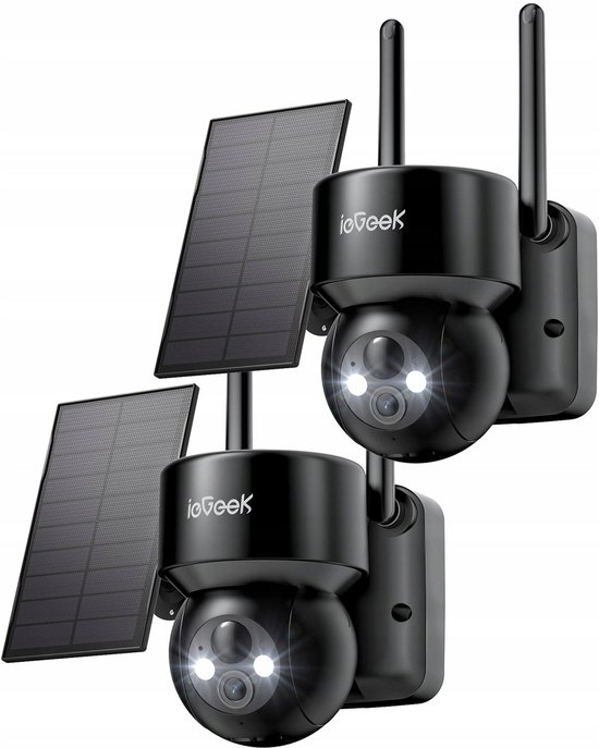 ieGeek Draadloze wifi-bewakingscamera voor buiten - 2K 360° PTZ zonnecamera en... | bol