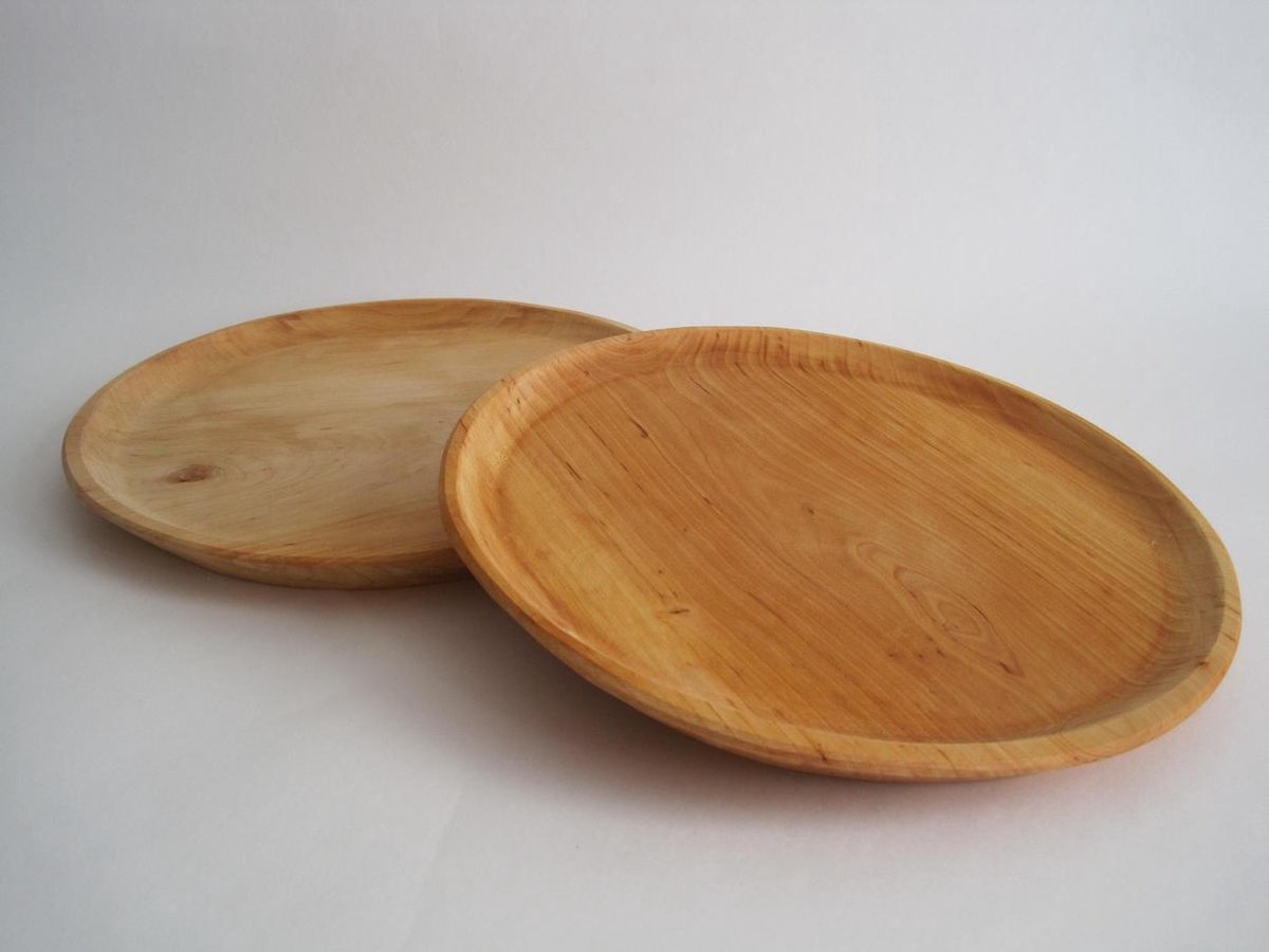 Houten pizzaborden - Ø 35 cm - 2 stuks - elzenhout | bol.com