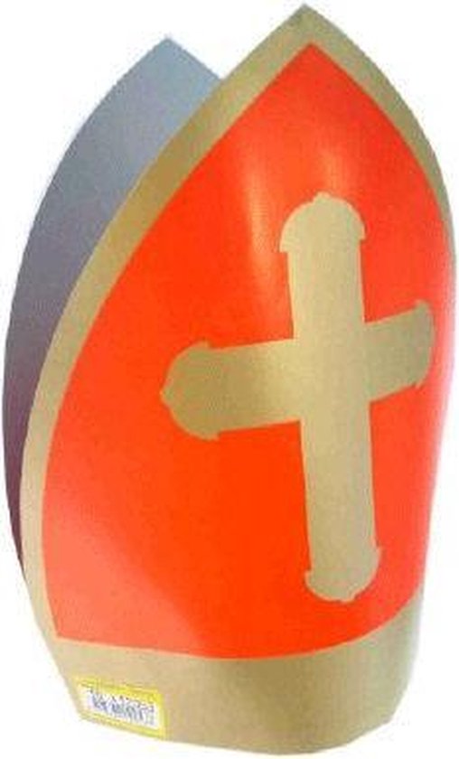 2x Sinterklaas kinder mijter van karton - Sint verkleed mijters voor ...