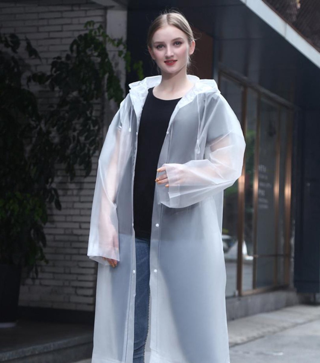 Regenjas-Regenpak-zwarte regenjas- Semi transparant - 115 * 65cm | bol.com