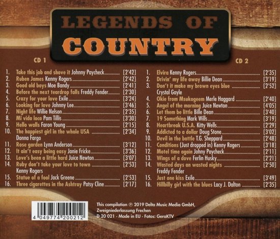 Legends Of Country, various artists | CD (album) | Muziek | bol.com