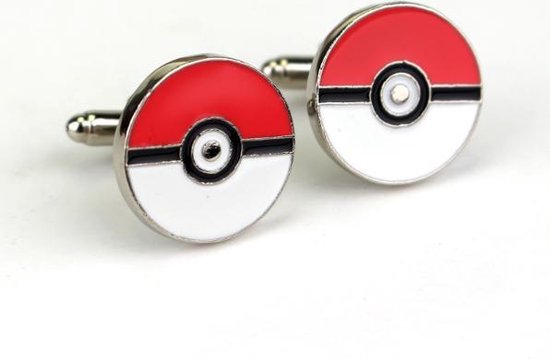 Manchetknopen Pokemon Pokeball Zilverkleurig Rood Wit | bol