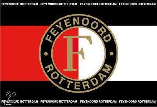 Feyenoord Vlag - Classic Logo - 150 x 220 cm - Zwart / Rood / Wit | bol