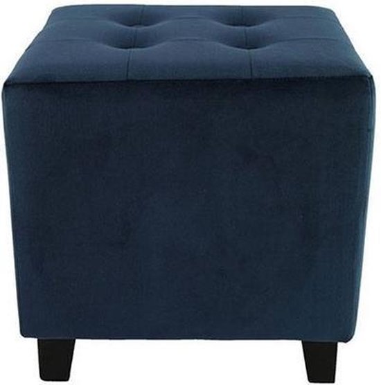 Sweet Living Blauwe Poef Joseph - 35x35xH35 cm | bol.com
