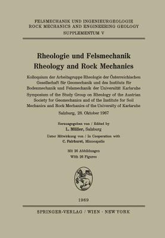 Rheologie Und Felsmechanik / Rheology and Rock Mechanics ...