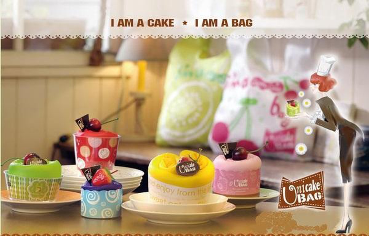 3 unicake bag opvouwtasje in puddinkje | bol.com