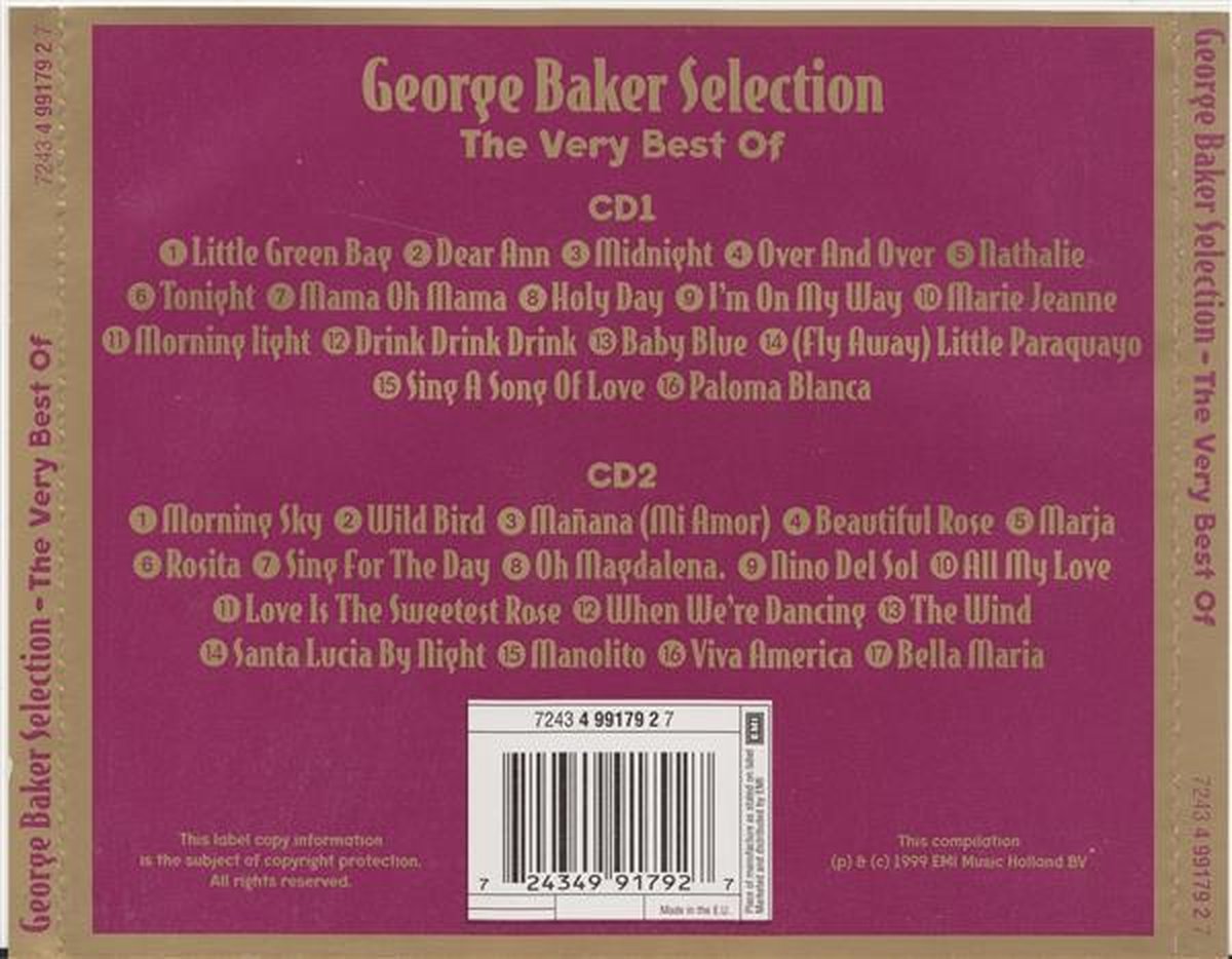 Very Best Of, George Baker Selection | CD (album) | Muziek | bol.com