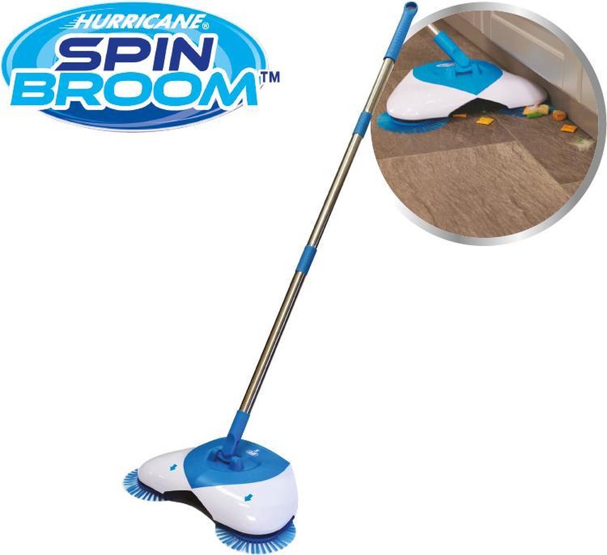 Hurricane Spin Broom rolveger - bezem 2 in 1 - schoonmaak borstel | bol.com