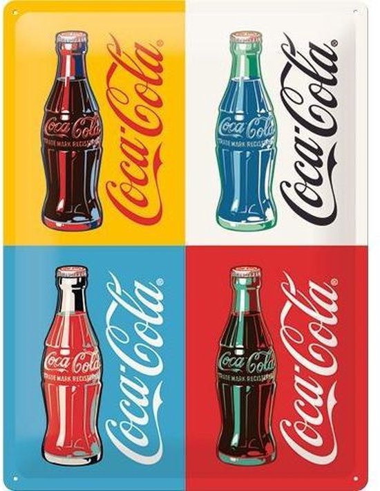 Wandbord - Coca-Cola Four Bottles limited - 30x40 cm | bol.com