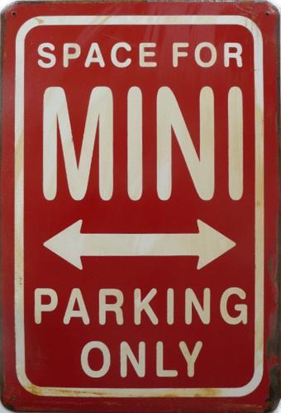 Wandbord - MINI parking only -20x30cm- | bol.com
